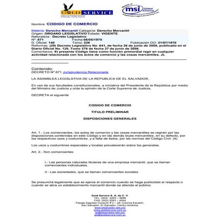 Codigo de Comercio | PDF