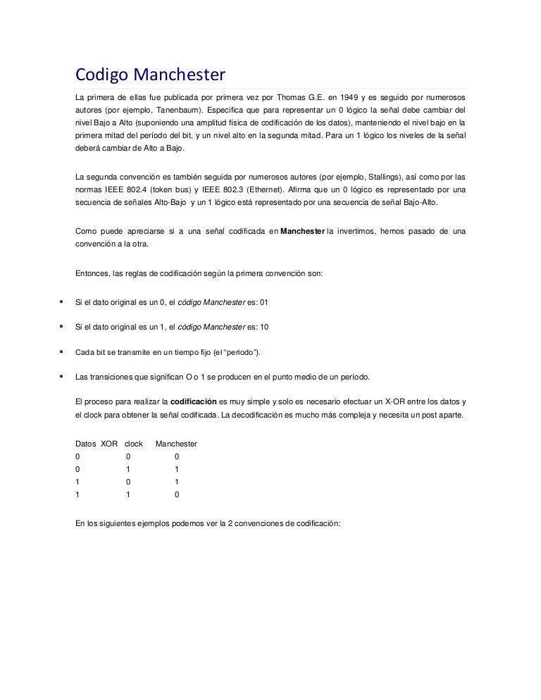 Codigo manchester