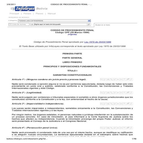 Codigo De Procedimiento Penal | DOC