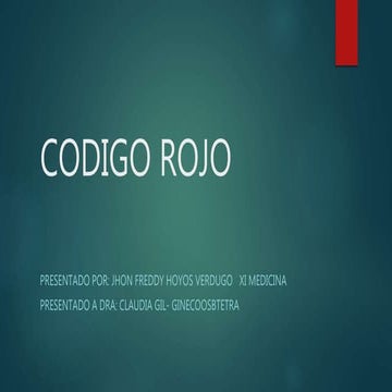 Código Rojo MINSAL El salvador- ginecología | PPTX
