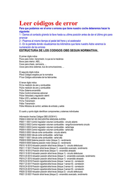 OBD2 Powertrain Code List (P0100- P0199) | PDF