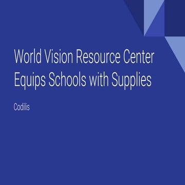 World Vision Resource Center Equips Schools with Supplies | PPT