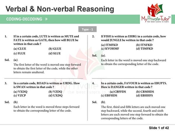 Coding And Decoding Reasoning Tricks Ppt
