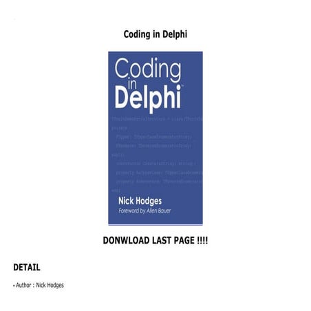 Coding In Delphi Ppt 