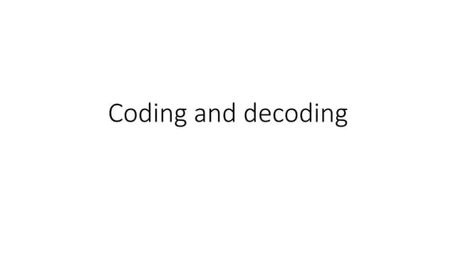 Coding And Decodingpptx Programming Languages Computing