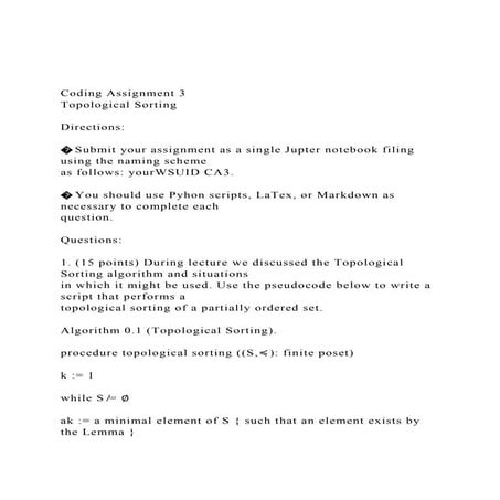 Coding Assignment 3topological Sortingdirections S Docx