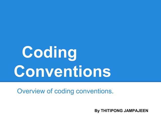 Coding Conventions Pptx Programming Languages Computing