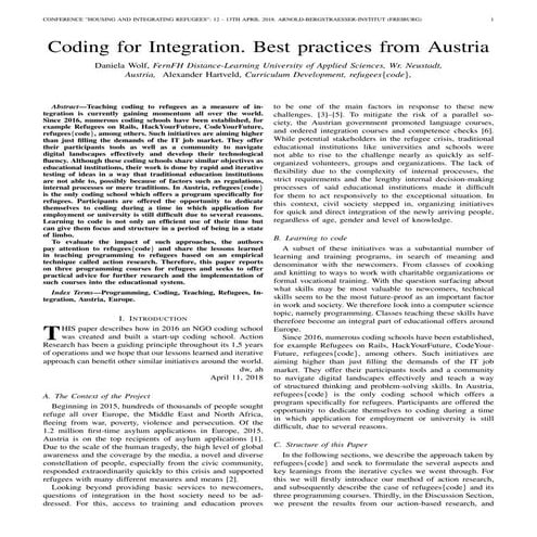 Coding For Integration Best Practices From Austria Pdf 