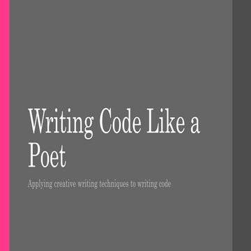 Programmer(Programming) == Poet(Poetry) | PPT