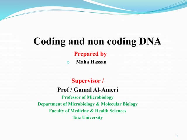 Coding Andnon Coding Dna Molecular Biologypdf 8543