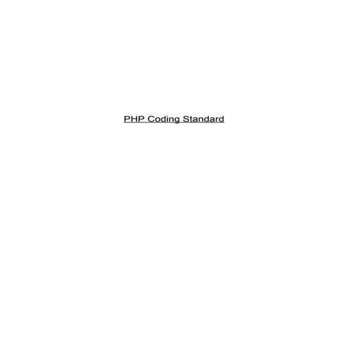 Coding Standards Php Pdf