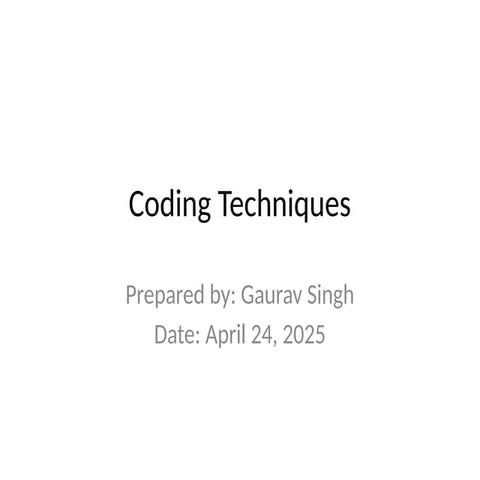 Coding_Techniques wjdwek wnkndklw wlkndwkndk | PPTX