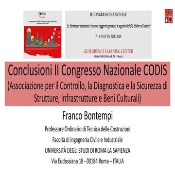 Conclusioni II Congresso Nazionale CODIS | PPT