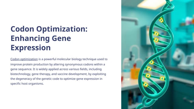 Codon Optimization Enhancing Gene Expression Pptx
