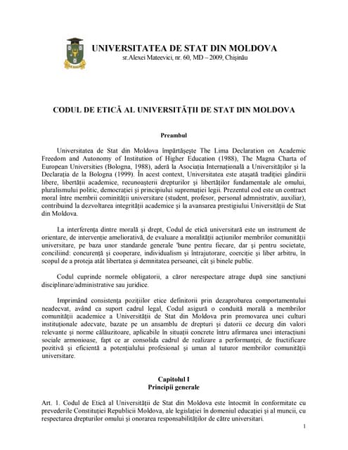 Codul de conduita 2018 2019 | PDF