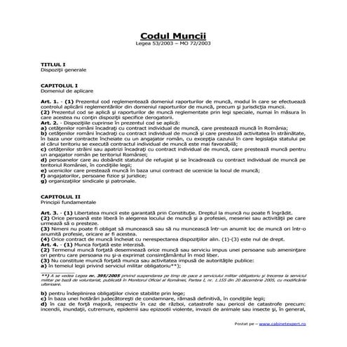 Codul muncii 2013 | PDF