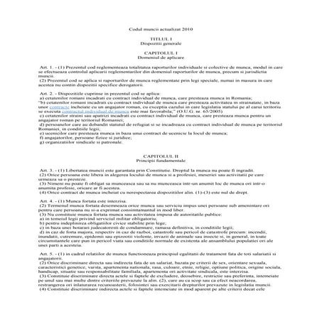 Codul muncii actualizat 2010 | DOCX
