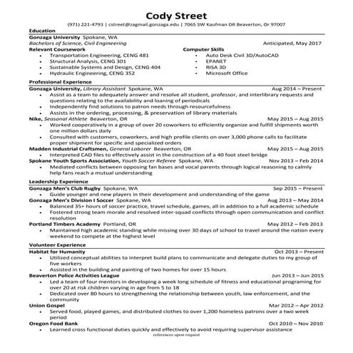 Cody Street Resume | PDF