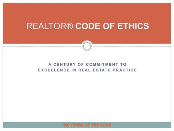 Code of Ethics and Responsibilities of Real Estate Practitioners | PDF ...