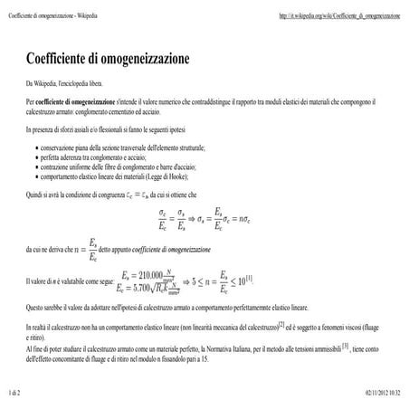 Coefficiente di omogeneizzazione wikipedia | PDF