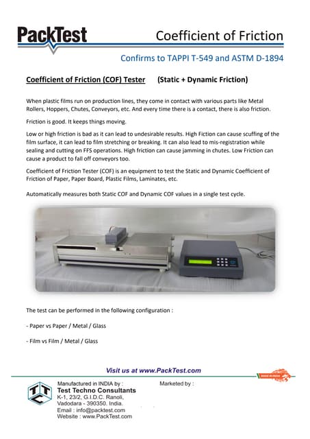 Slip friction tester | PDF