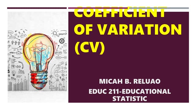 Coefficient Of Variation Cv Final Report Revised Final Pptx