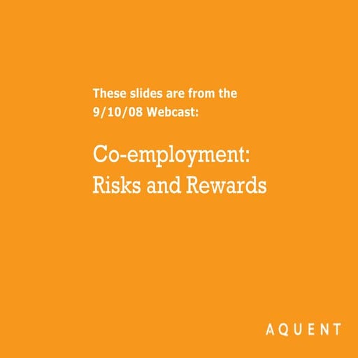 Co-employment: Risks and Rewards | PDF