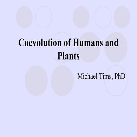 Coevolution of humans and plants | PDF