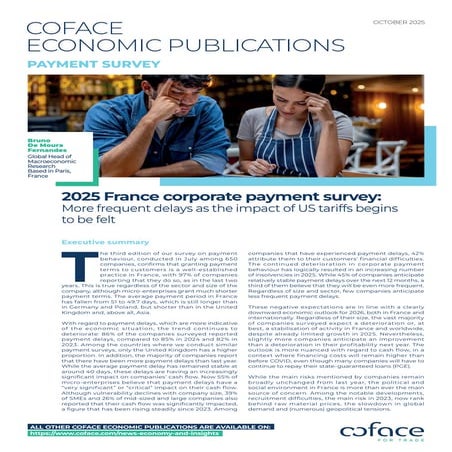 COFACE Encuesta 2025 riesgos en pagos corporativos en Francia | PDF
