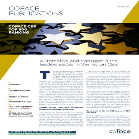 COFACE CEE TOP 500 RANKING - 2017 EDITION | PDF