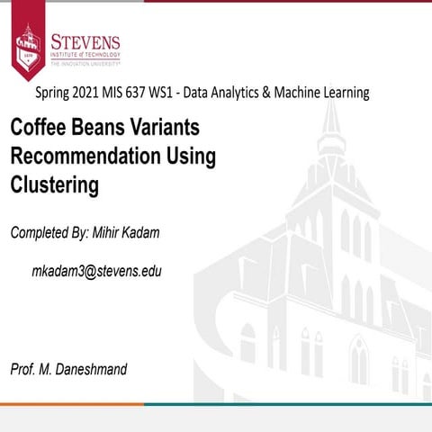 Coffee beans variants recommendation using clustering | PPTX