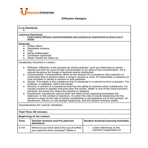 Diffusion lab report | PDF