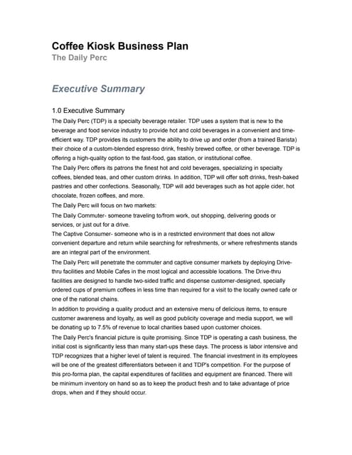 Coffee kiosk plan for pune | PPT