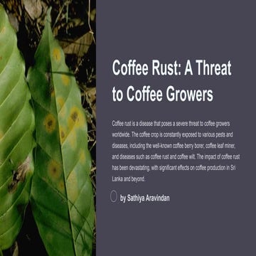 coffee rust and its management.pptx | Gardening | Home & Garden