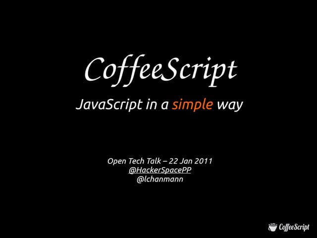 Coffeescript Javascript In A Simple Way Ppt 6877