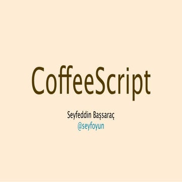 An Intoduction to Coffeescript (Turkish) | KEY