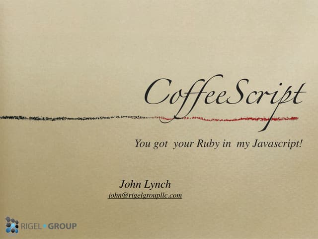 Coffeescript Presentation Ppt
