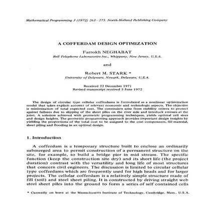 Cofferdam design-optimization | PDF