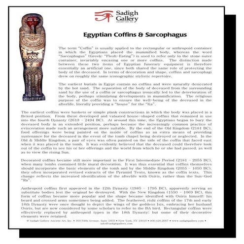 Ancient Egyptian Coffins & sarcophagus | DOC