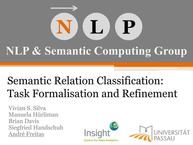Semantic Relation Classification Task Formalisation And Refinement Ppt