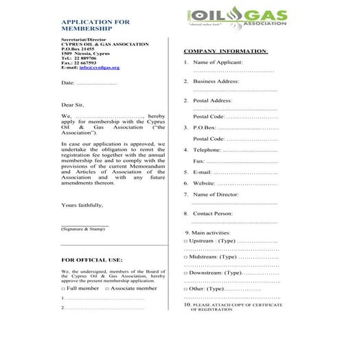 Cogas membership application form pdf | PDF