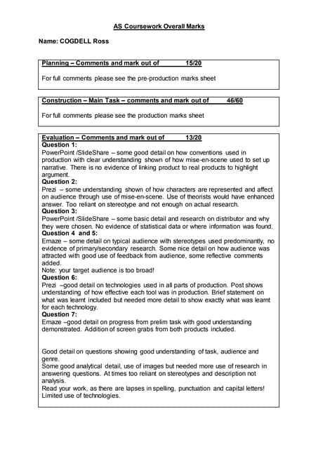 Overall marks | DOCX