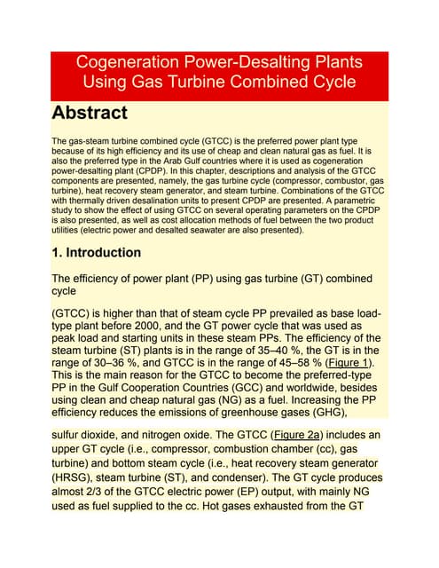 Combined Cycle Gas Turbine Power Plant Part 1 | PDF | Power and Energy ...