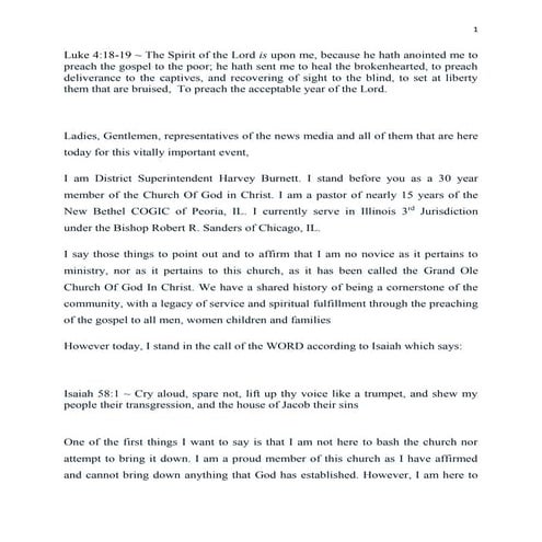 Cogic Press release Media Address | PDF