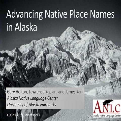 Advancing Native place names in Alaska | PPTX