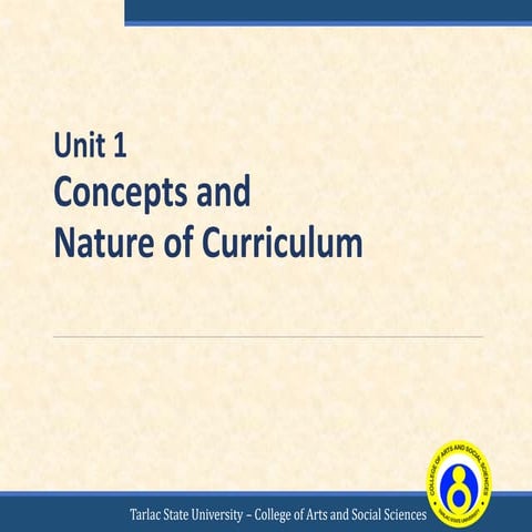 Cognate 6 Unit 1 - Curriculum Development | PDF