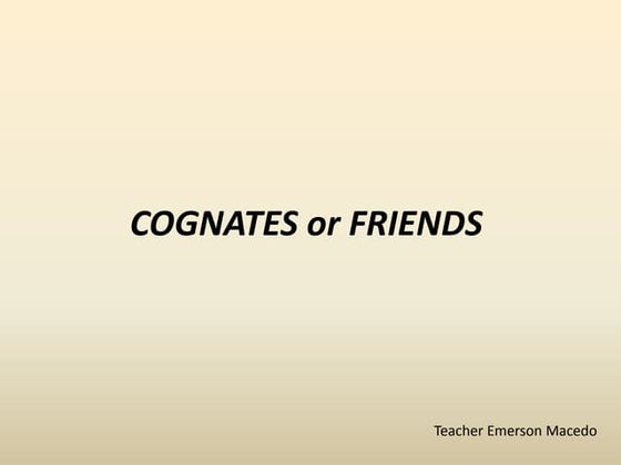 Cognates and false cognates | PPT