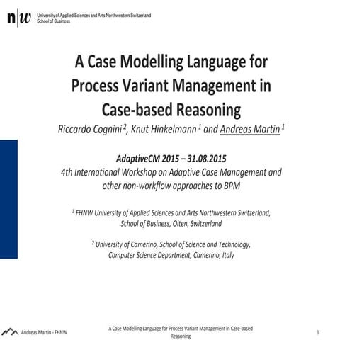 A Case Modelling Language for Process Variant Management in Case-based Reasoning | PDF ...