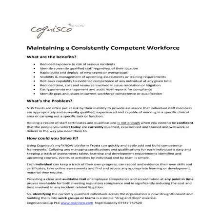 Maintaining a Consistently Competent Workforce | PDF