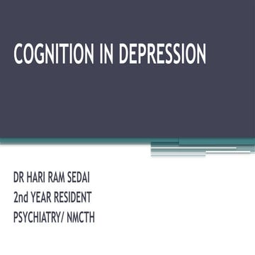 COGNITION IN DEPRESSION | PPTX